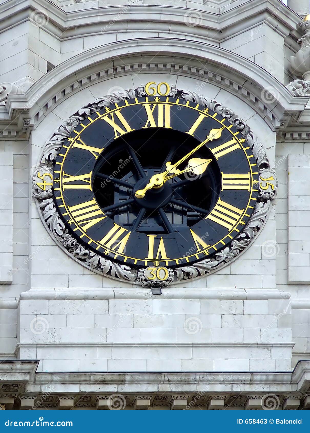 Clock on a church stock image. Image of church, black, style - 658463