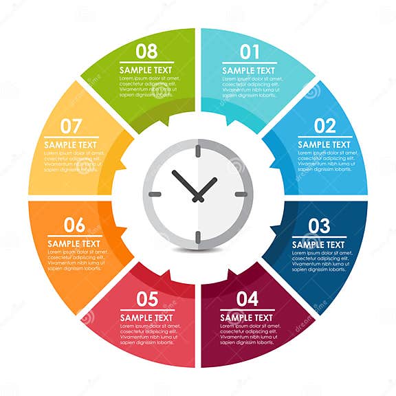 Clock circle infographic stock vector. Illustration of information ...