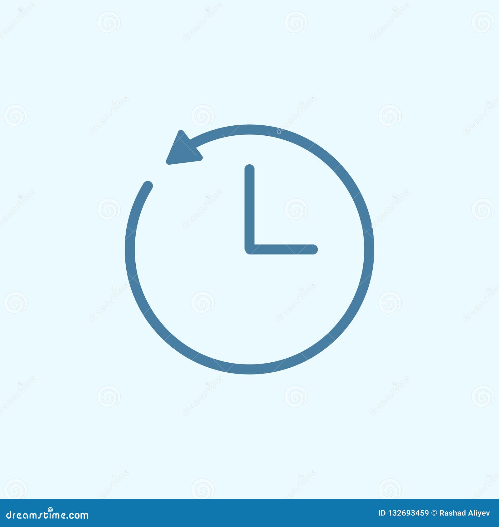 Clock and Circular Arrow Field Outline Icon. Element of 2 Color Simple ...