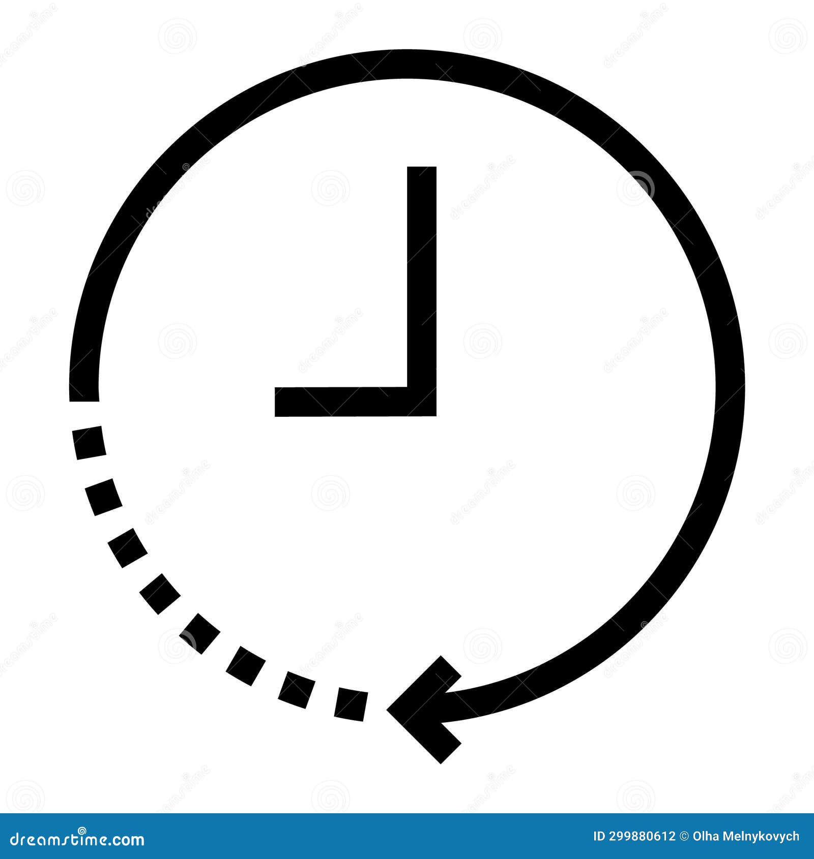 Clock Circular Icon in Line Style, Clock Hand. Circular Icon for Time ...