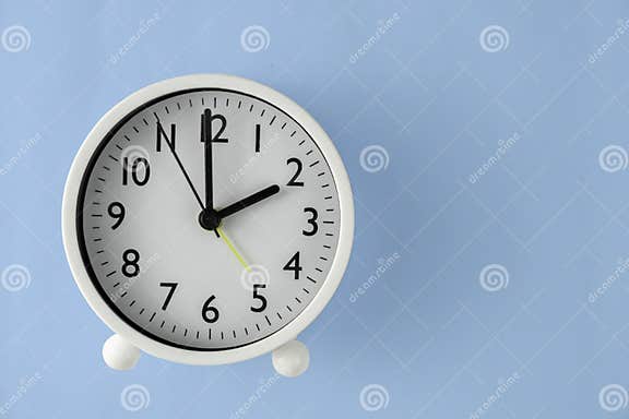 The Clock is Clockwise White at 14 O`clock or 2 O`clock. Top View in ...