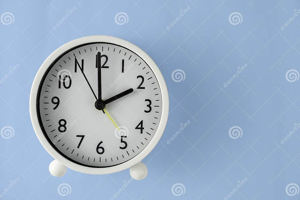 The Clock is Clockwise White at 14 O`clock or 2 O`clock. Top View in ...
