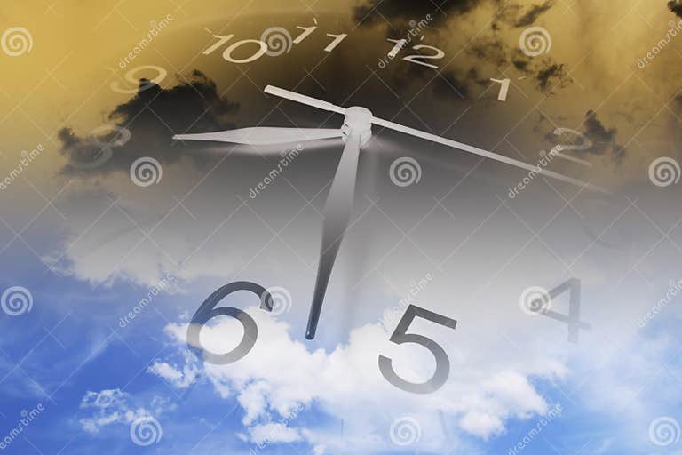 Clock and Clouds stock photo. Image of environment, precise - 7318184