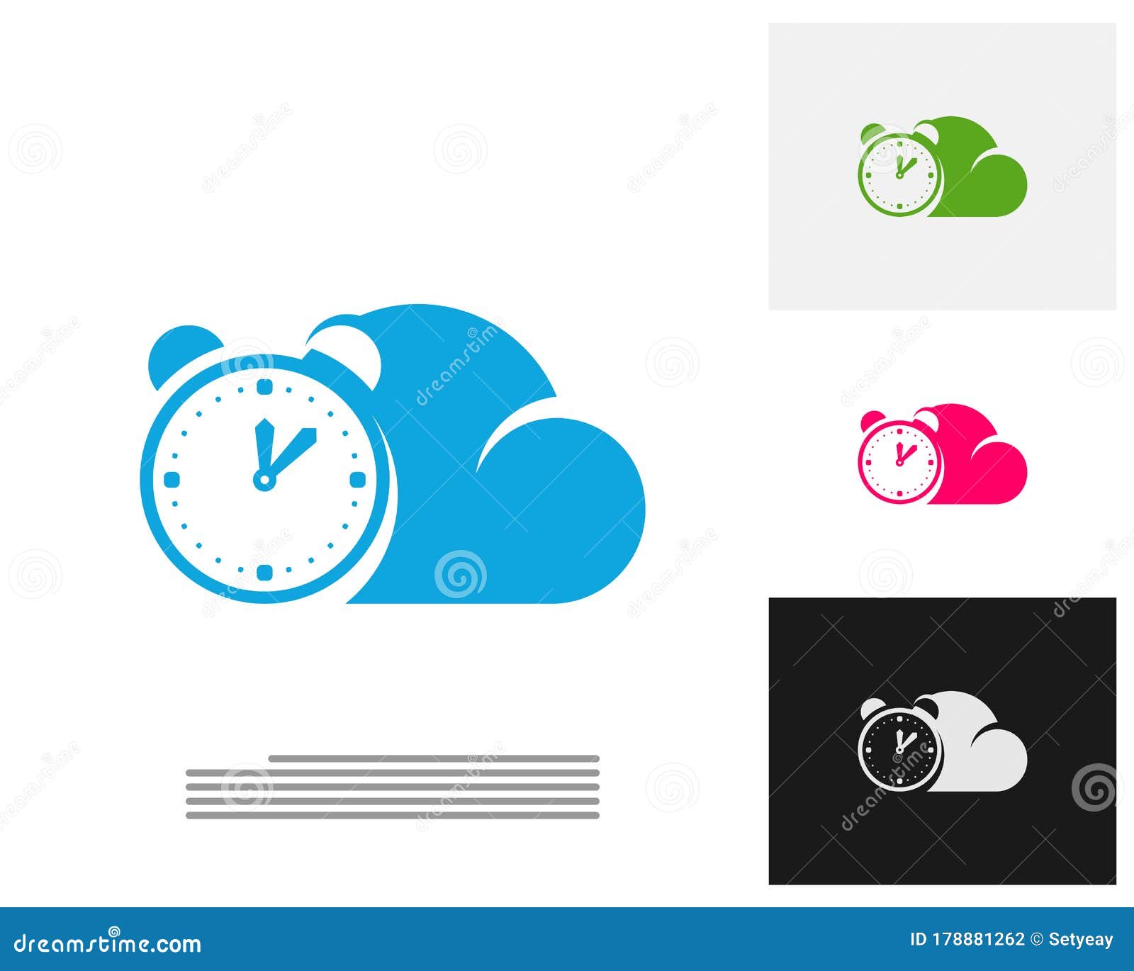 Clock with Clouds Logo Design Concept Vector. Time Management Logo ...