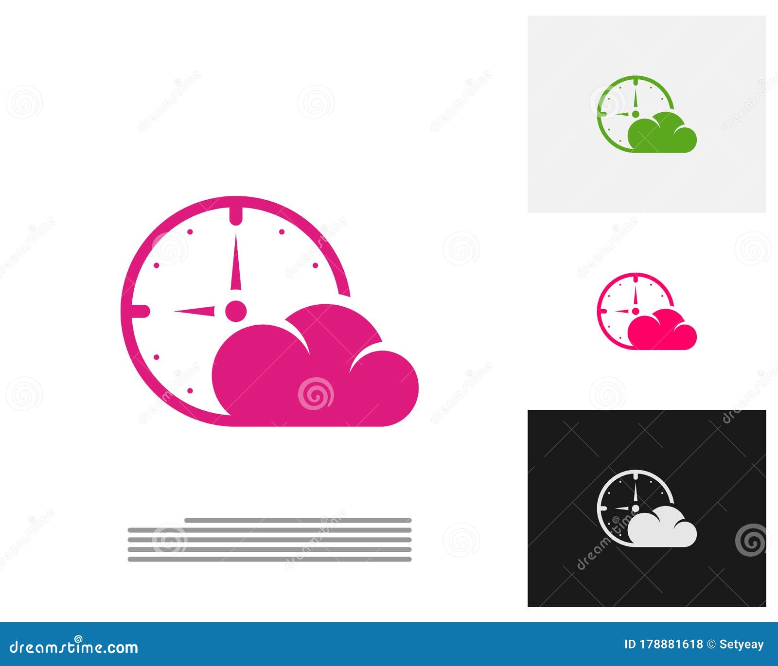 Clock with Clouds Logo Design Concept Vector. Time Management Logo ...