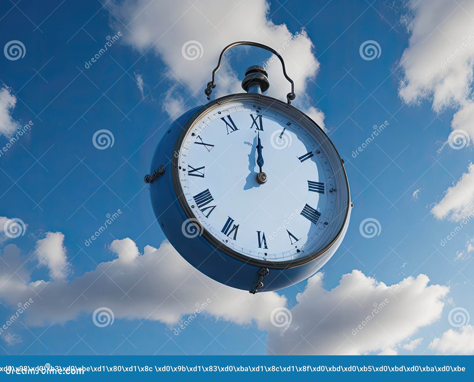 The Clock in Cloudy Blue Sky. Ai Generative Stock Illustration ...
