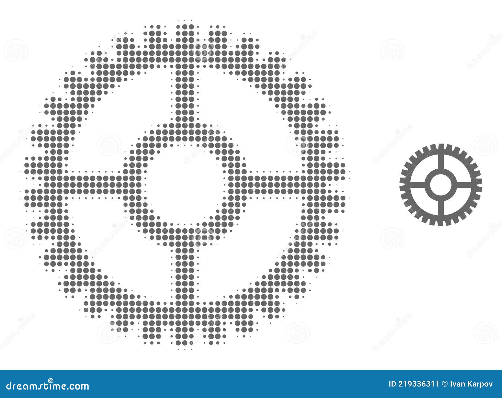 Clock Cog Halftone Dot Icon Stock Vector - Illustration of concept ...