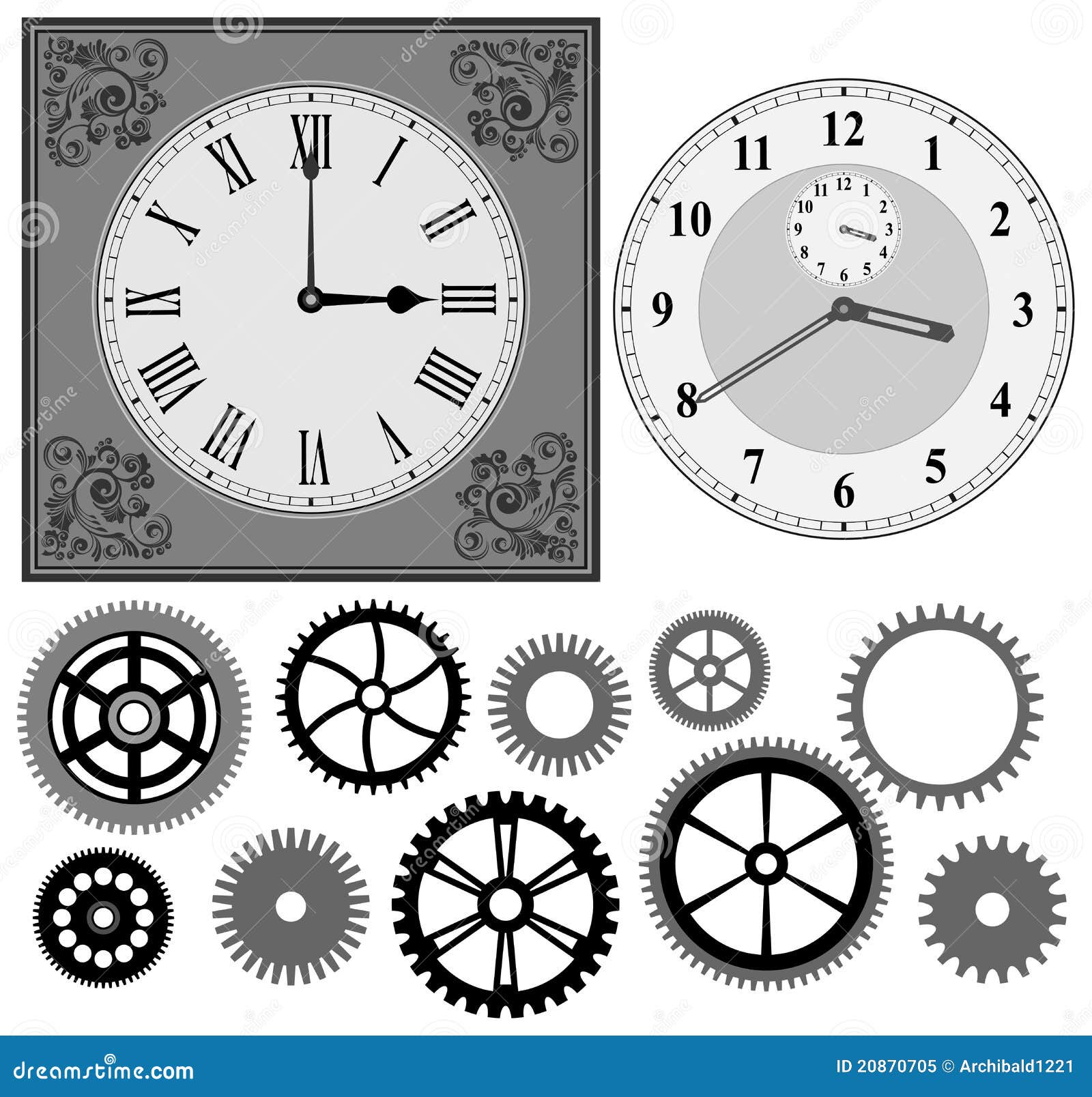 Clock collection stock vector. Illustration of clock - 20870705