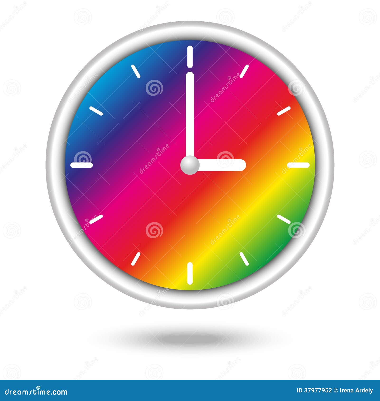 Clock with color spectrum stock vector. Illustration of chrome - 37977952
