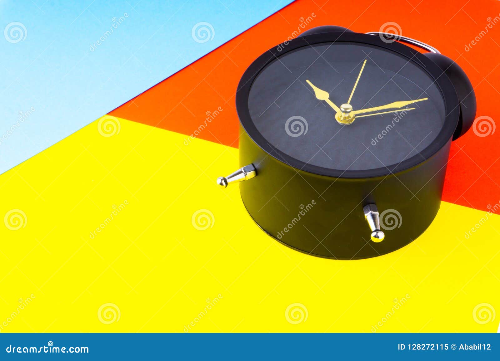 Clock On Colorful Background Stock Illustration - Illustration of blue ...
