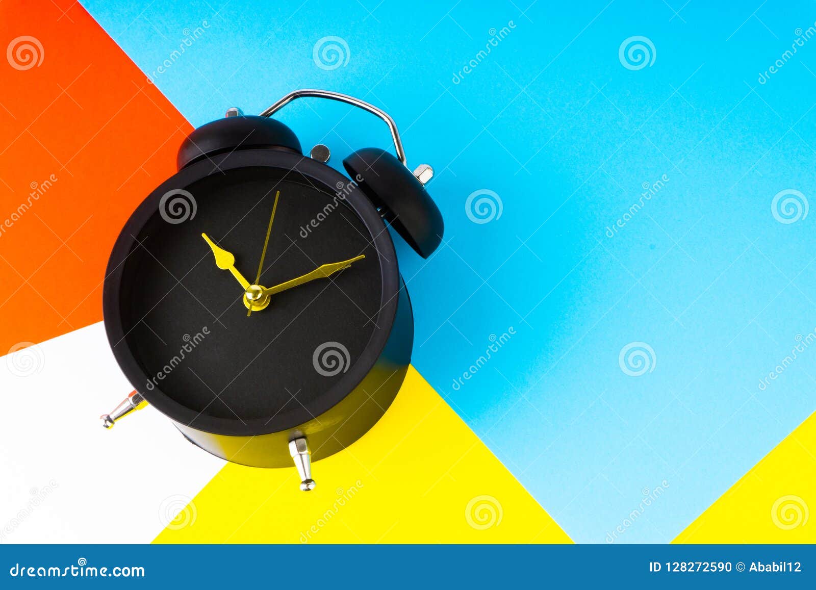 Clock on Colorful Background Stock Illustration - Illustration of night ...