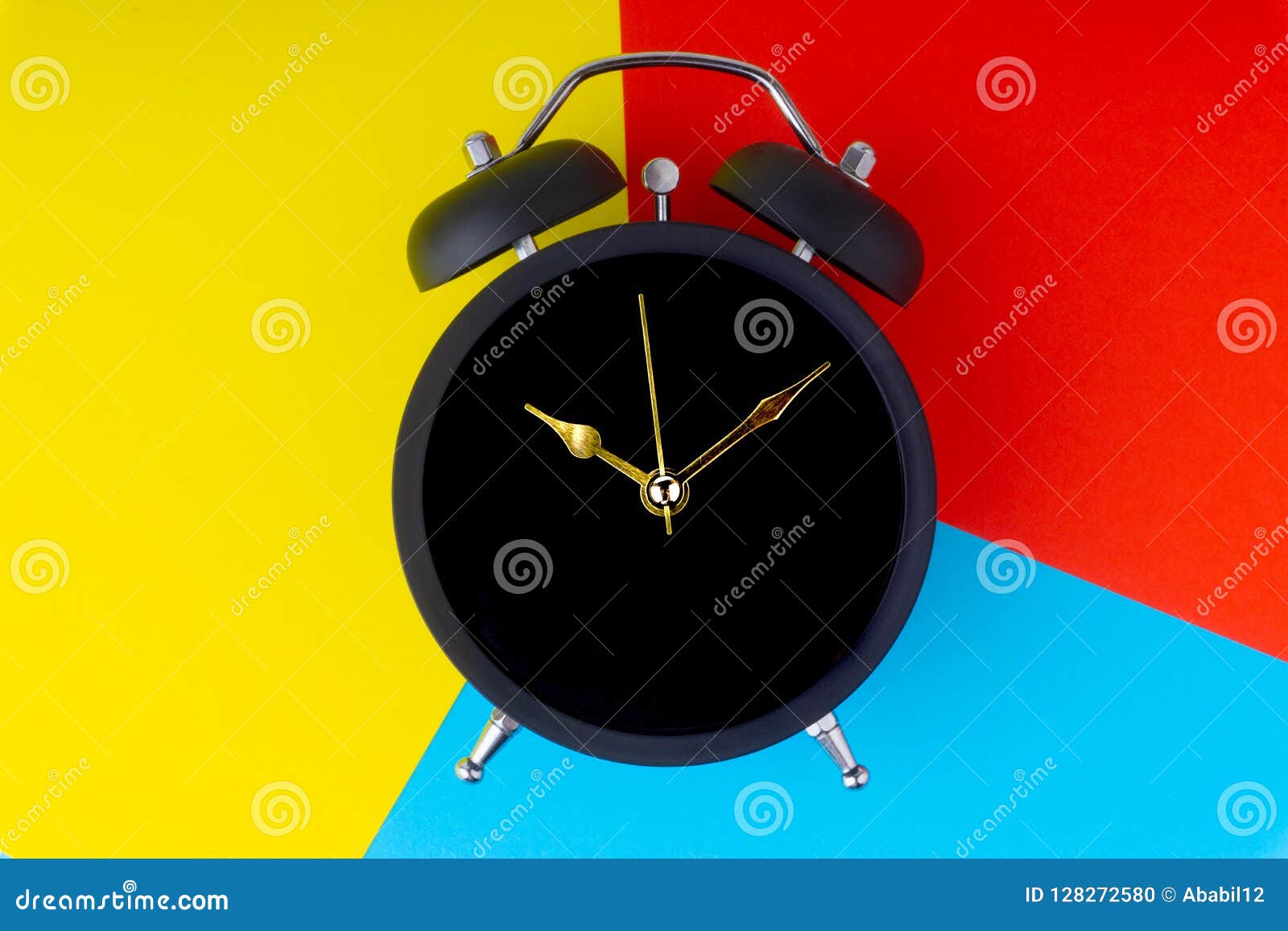 Clock on Colorful Background Stock Illustration - Illustration of ...