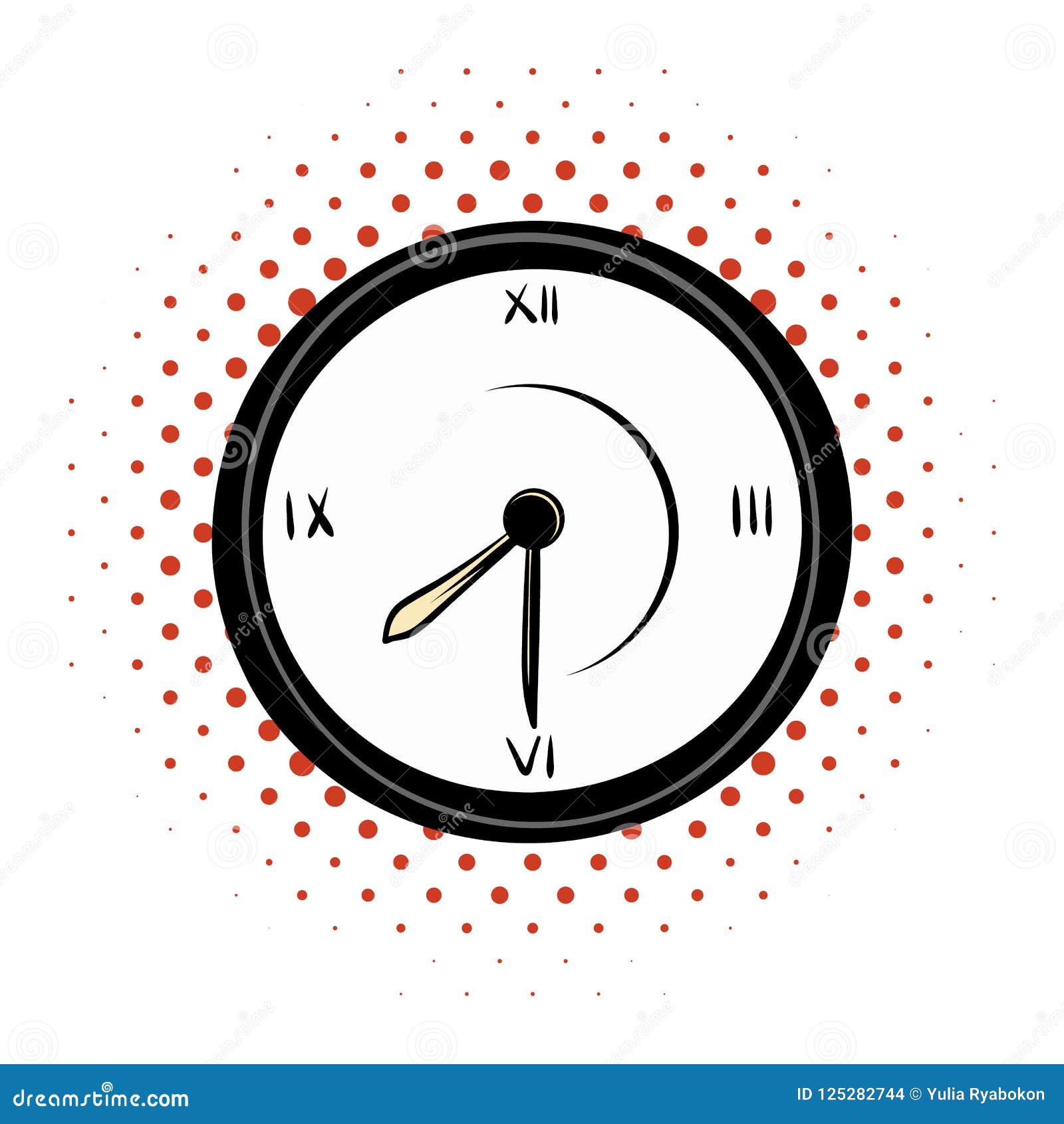 Clock comics icon stock illustration. Illustration of modern - 125282744