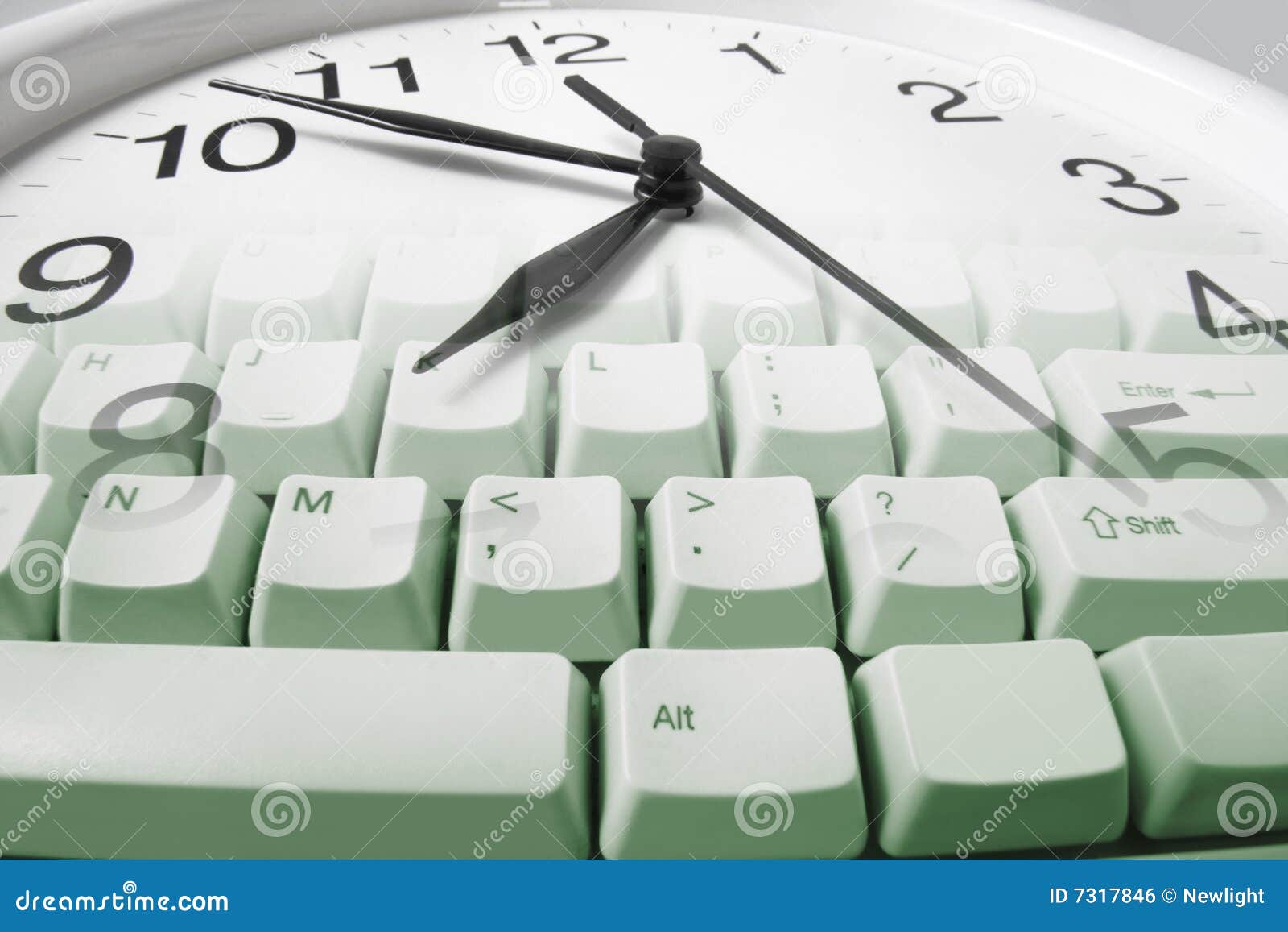 Clock and Computer Keyboard Stock Photo - Image of schedule, clock: 7317846