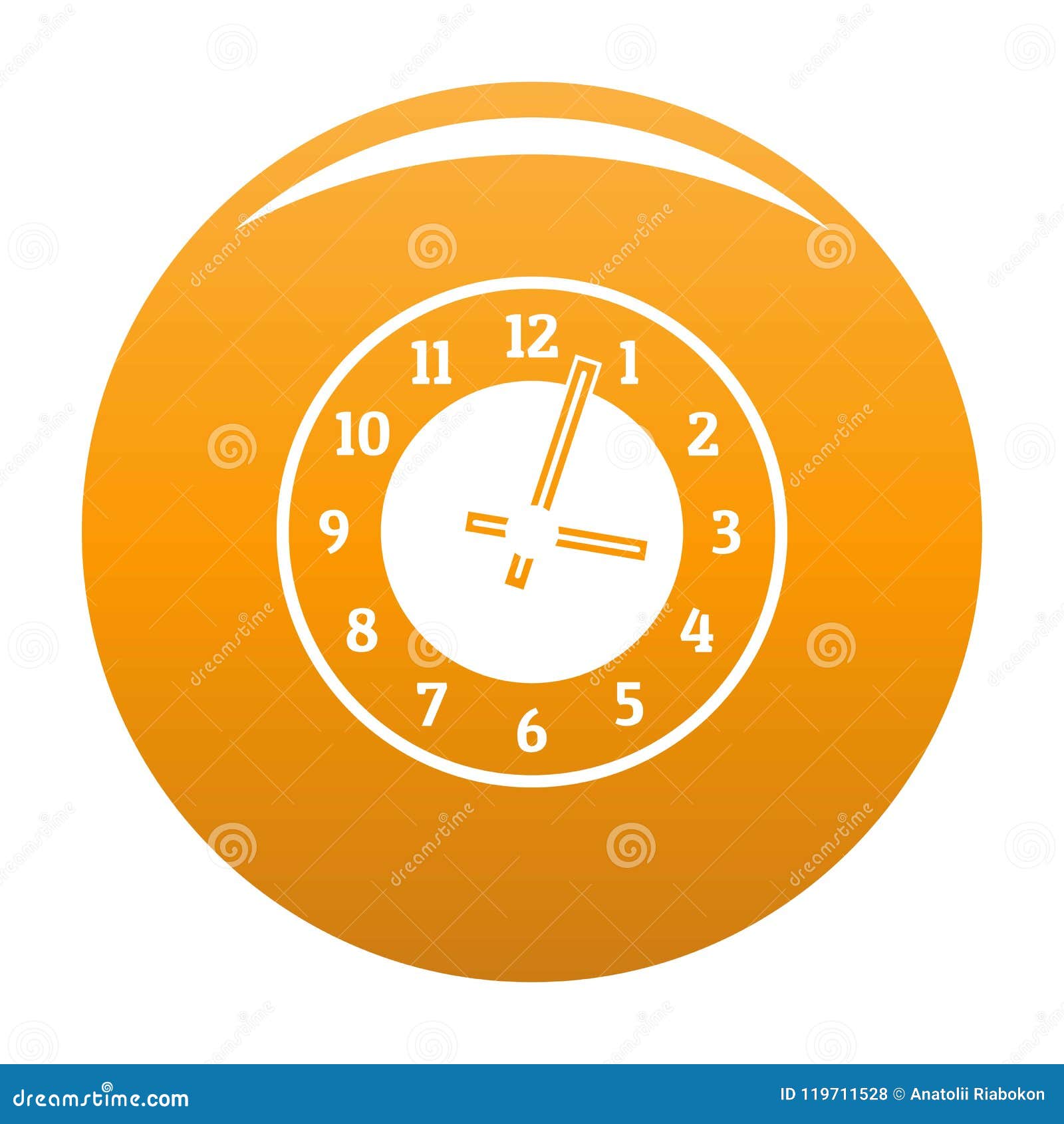 Clock Concept Icon Vector Orange Stock Vector - Illustration of arrow ...