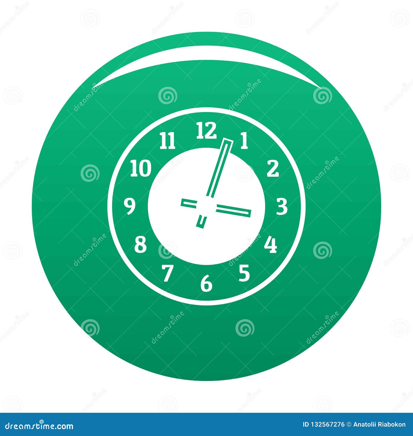 Clock Concept Icon Vector Green Stock Vector - Illustration of modern ...