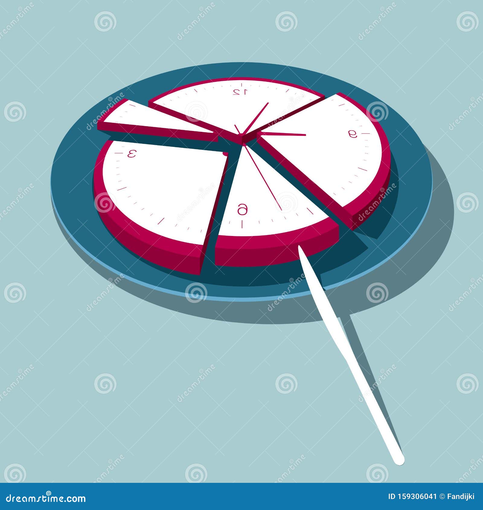 Clock concept, split time. stock vector. Illustration of cartoon ...