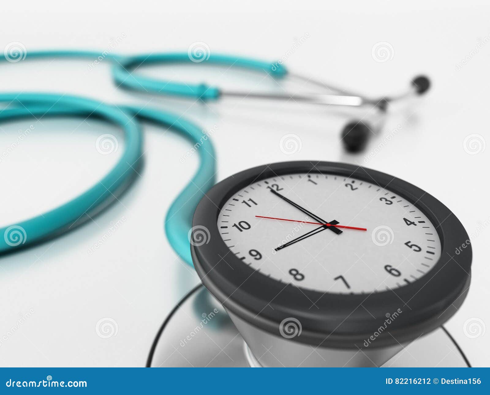 Clock Connected To Stethoscope. 3D Illustration Stock Illustration ...
