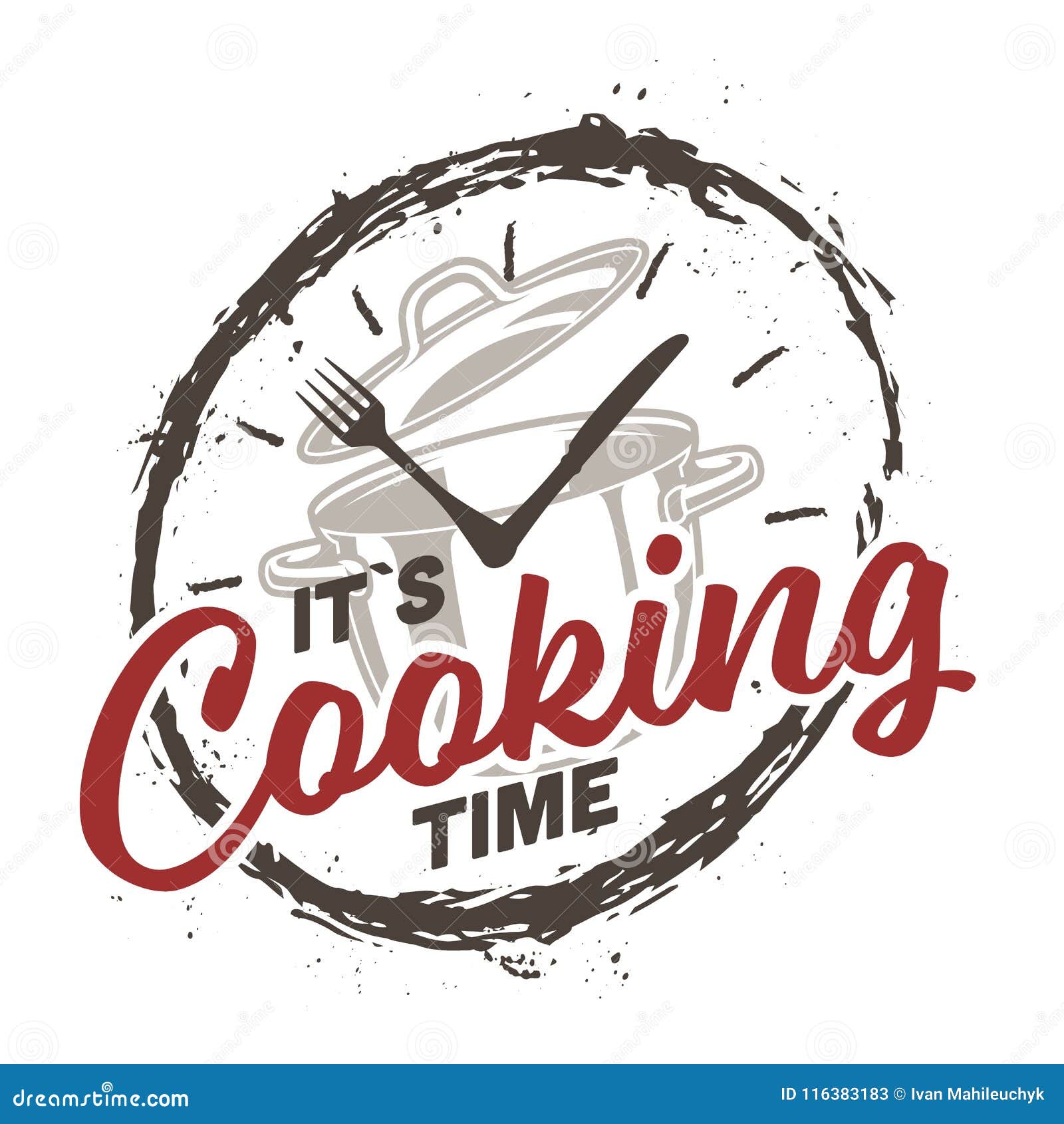 Clock and cooking stock vector. Illustration of fork - 116383183