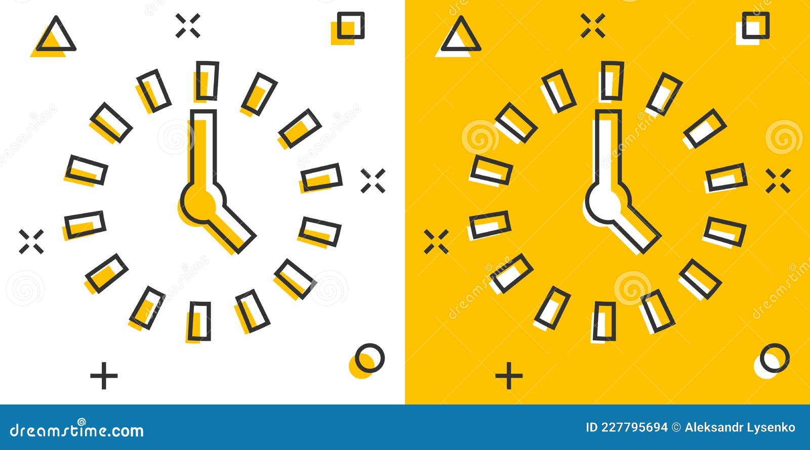 Clock Countdown Icon in Comic Style. Time Chronometer Vector Cartoon ...