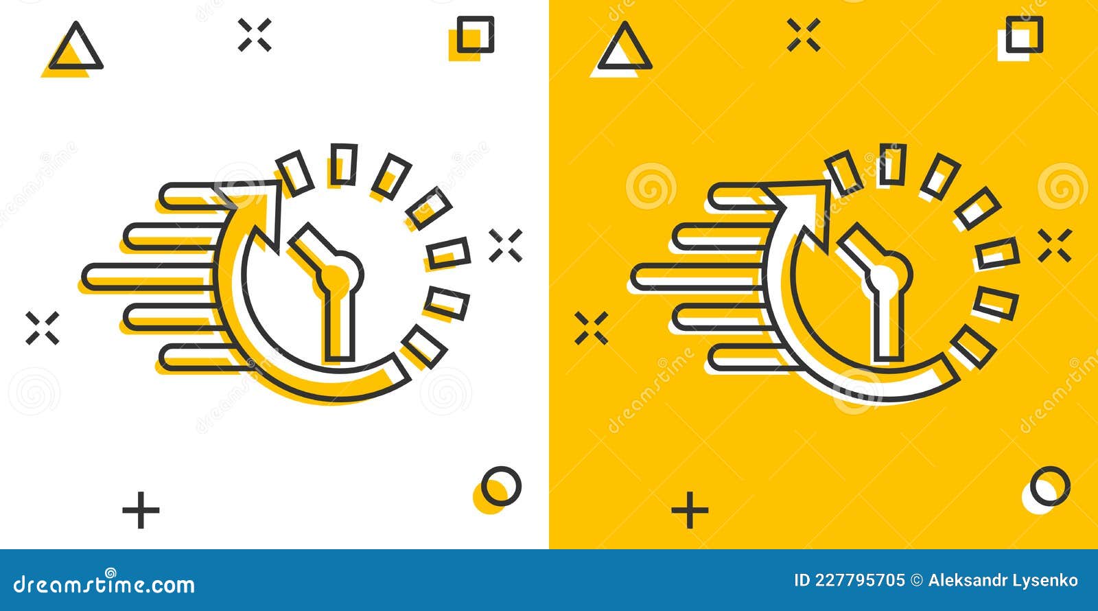 Clock Countdown Icon in Comic Style. Time Chronometer Vector Cartoon ...