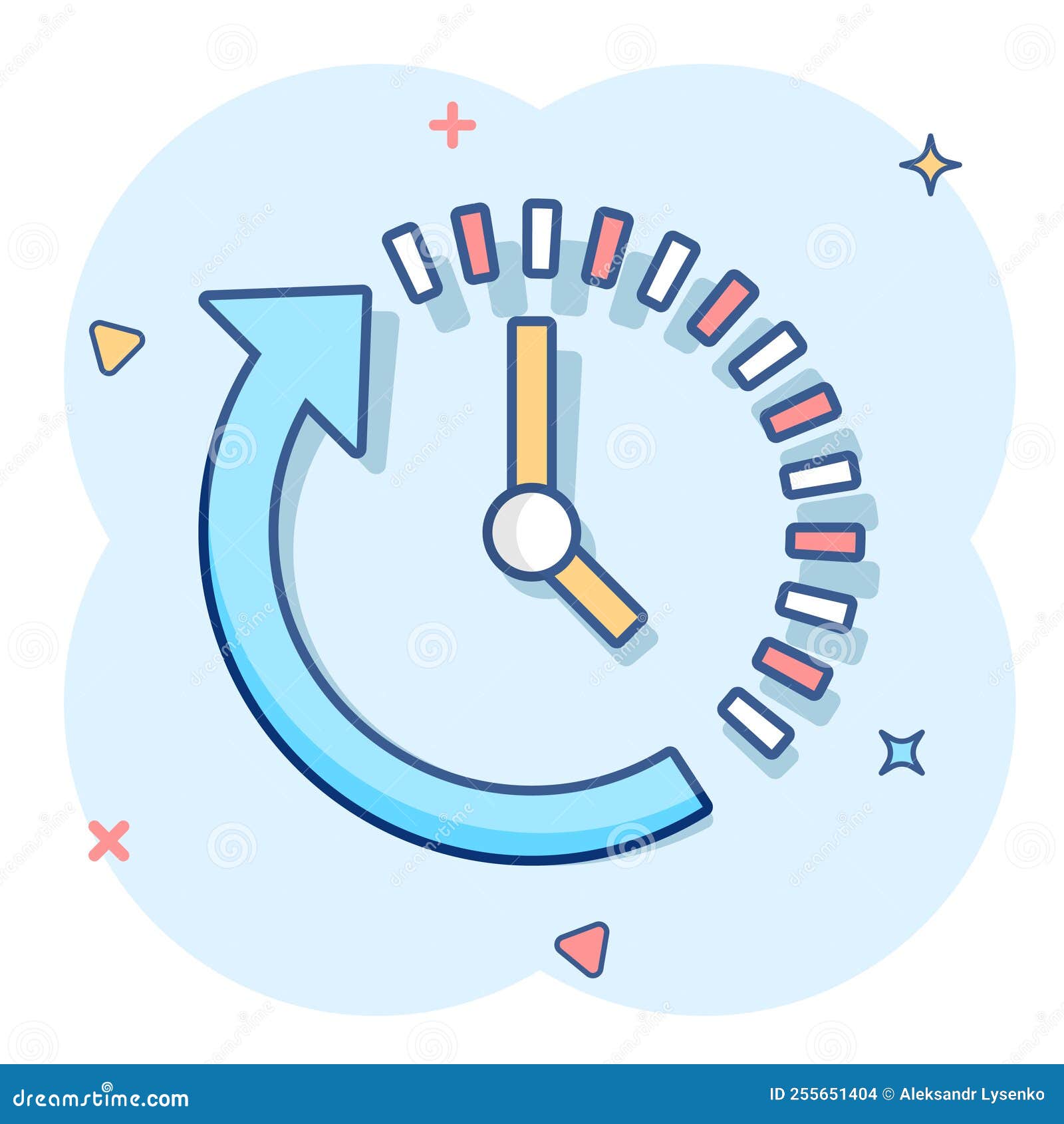 Clock Countdown Icon in Comic Style. Time Chronometer Vector Cartoon ...