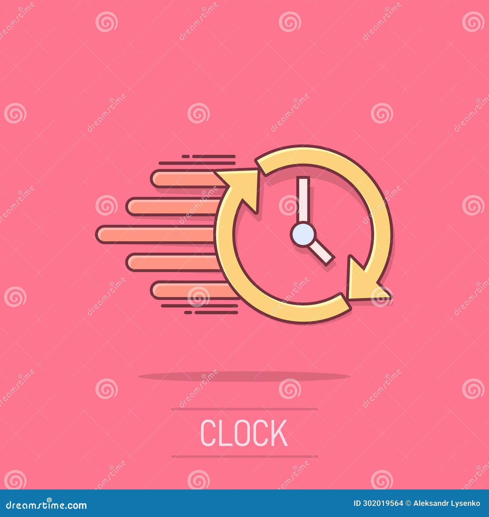 Clock Countdown Icon in Comic Style. Time Chronometer Vector Cartoon ...