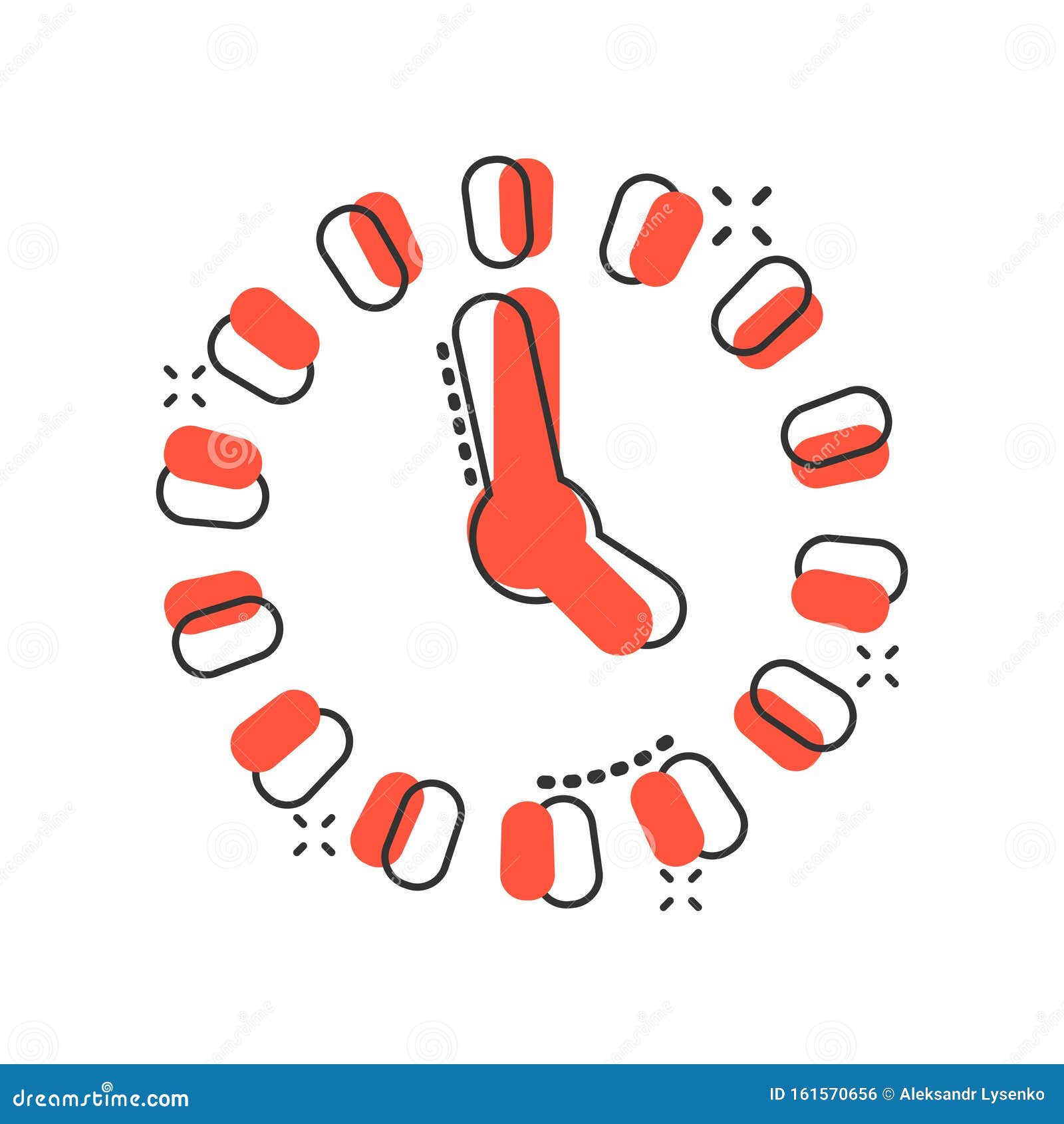 Clock Countdown Icon in Comic Style. Time Chronometer Vector Cartoon ...