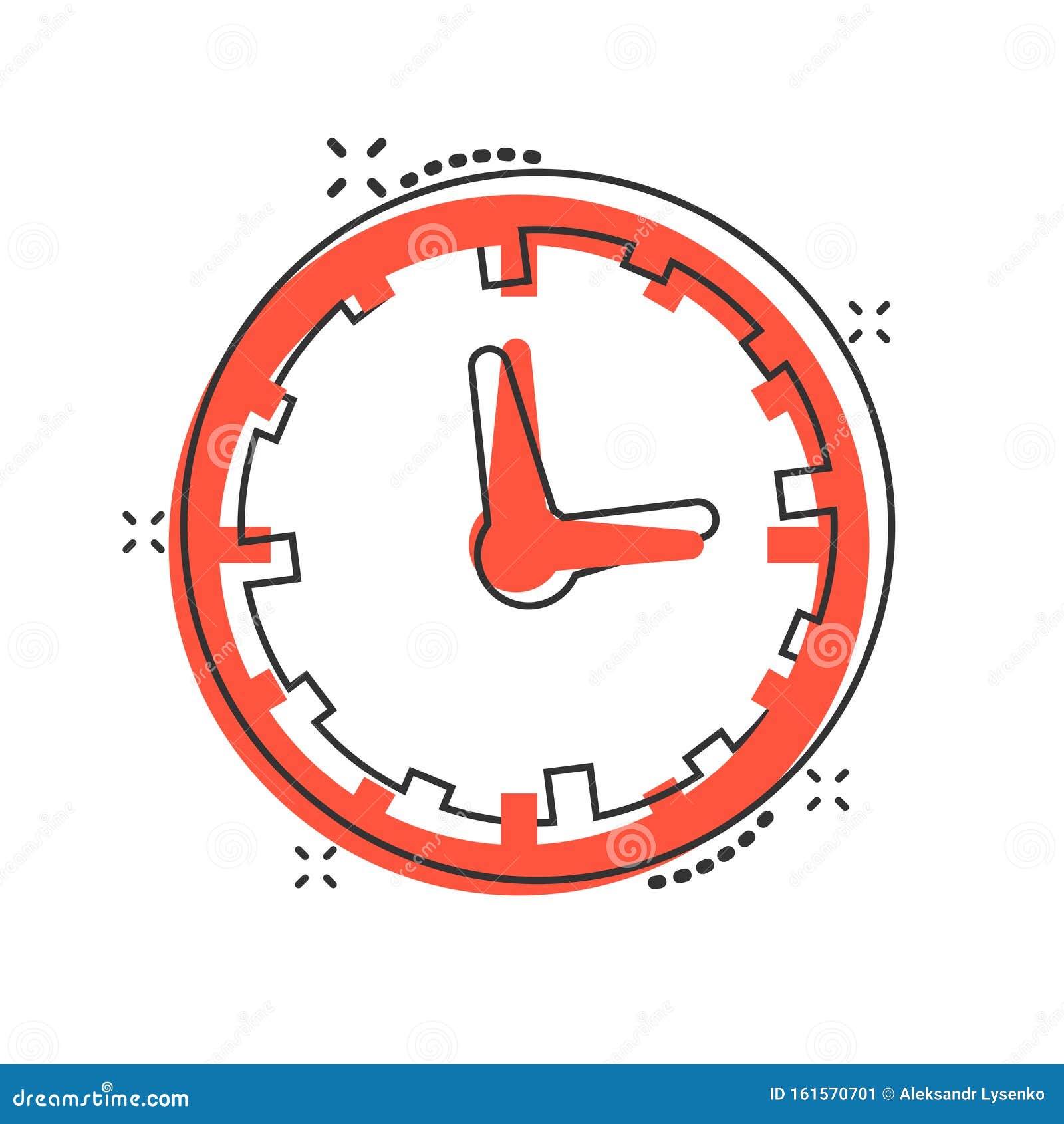 Clock Countdown Icon in Comic Style. Time Chronometer Vector Cartoon ...