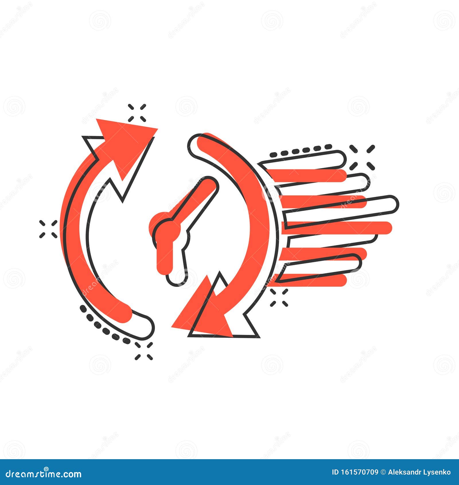 Clock Countdown Icon in Comic Style. Time Chronometer Vector Cartoon ...