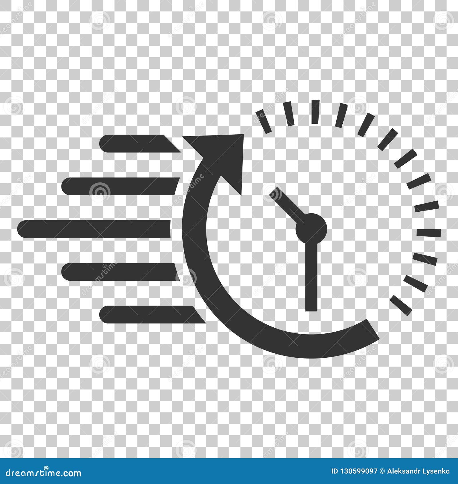Clock Countdown Icon in Flat Style. Time Chronometer Vector ...