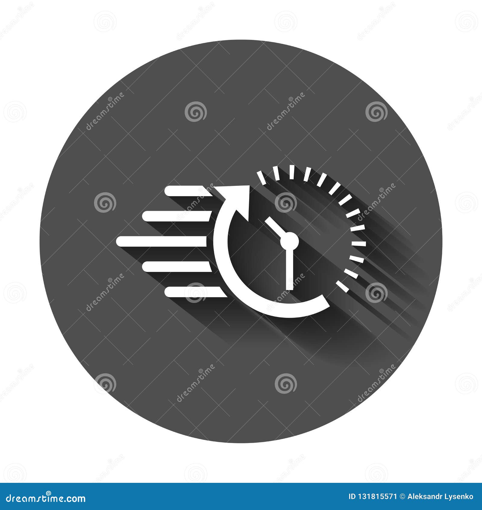 Clock Countdown Icon in Flat Style. Time Chronometer Vector ...