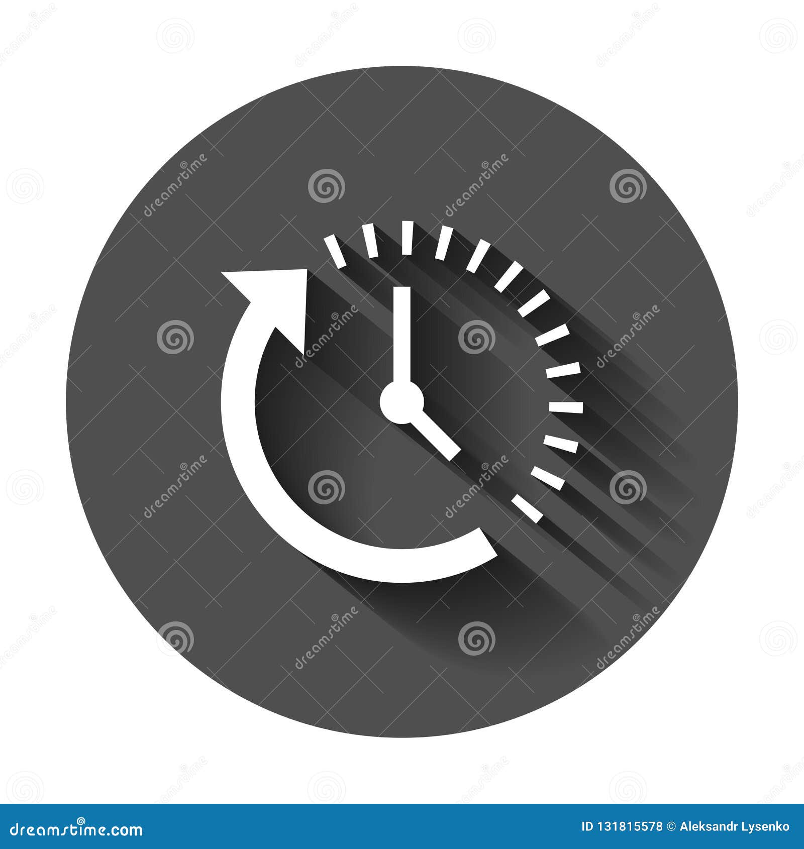 Clock Countdown Icon in Flat Style. Time Chronometer Vector ...
