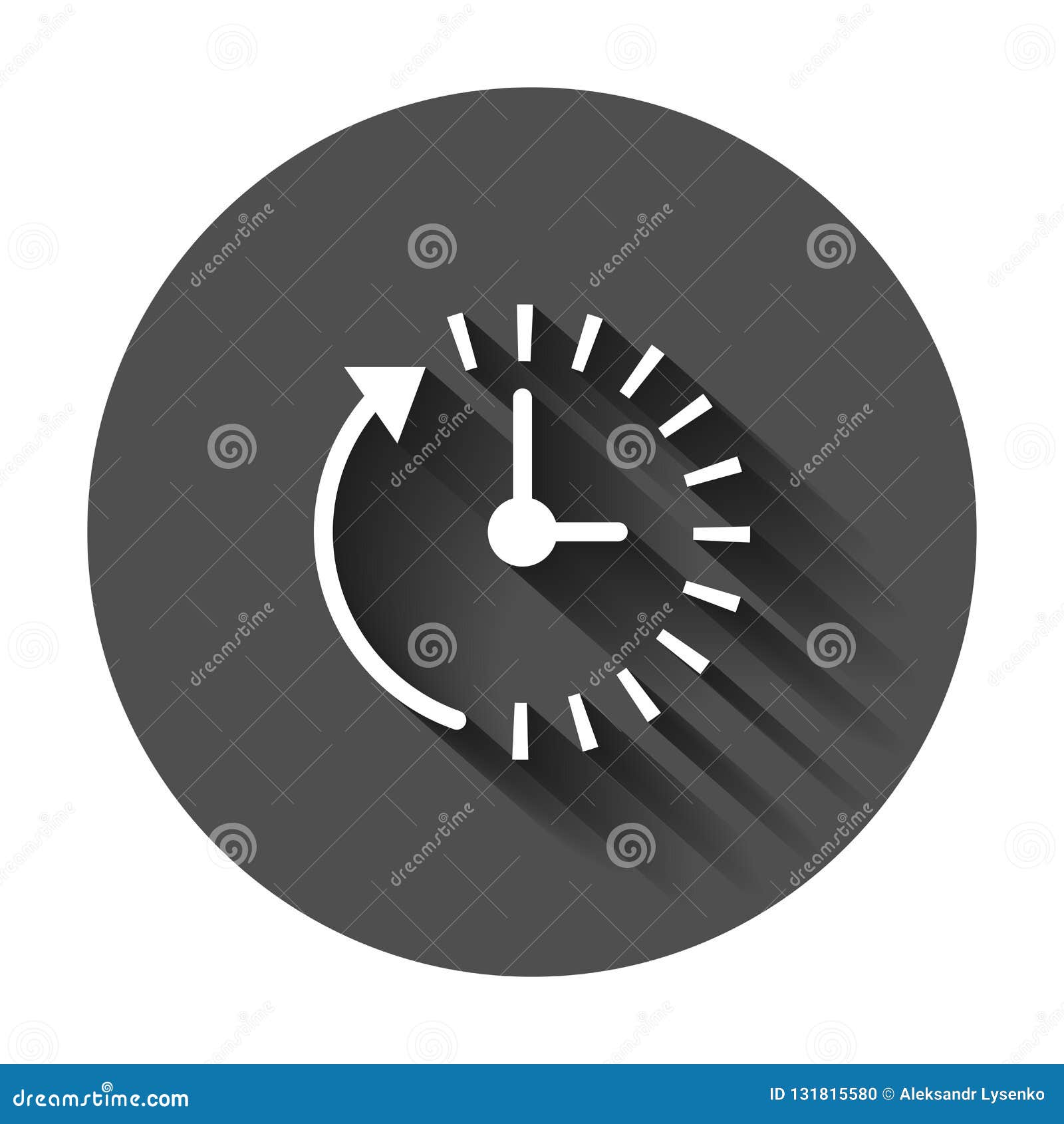 Clock Countdown Icon in Flat Style. Time Chronometer Vector ...