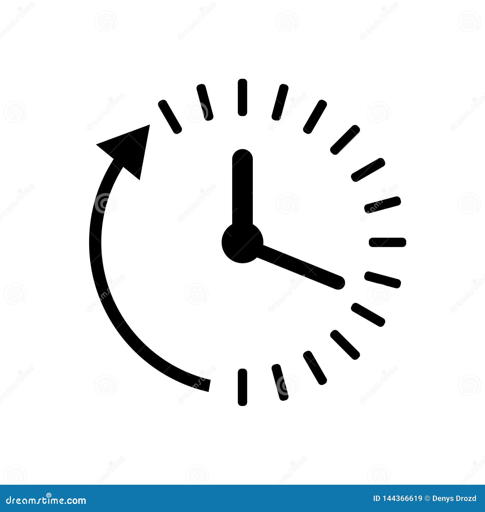Clock Countdown Icon in Flat Style. Time Chronometer Vector ...