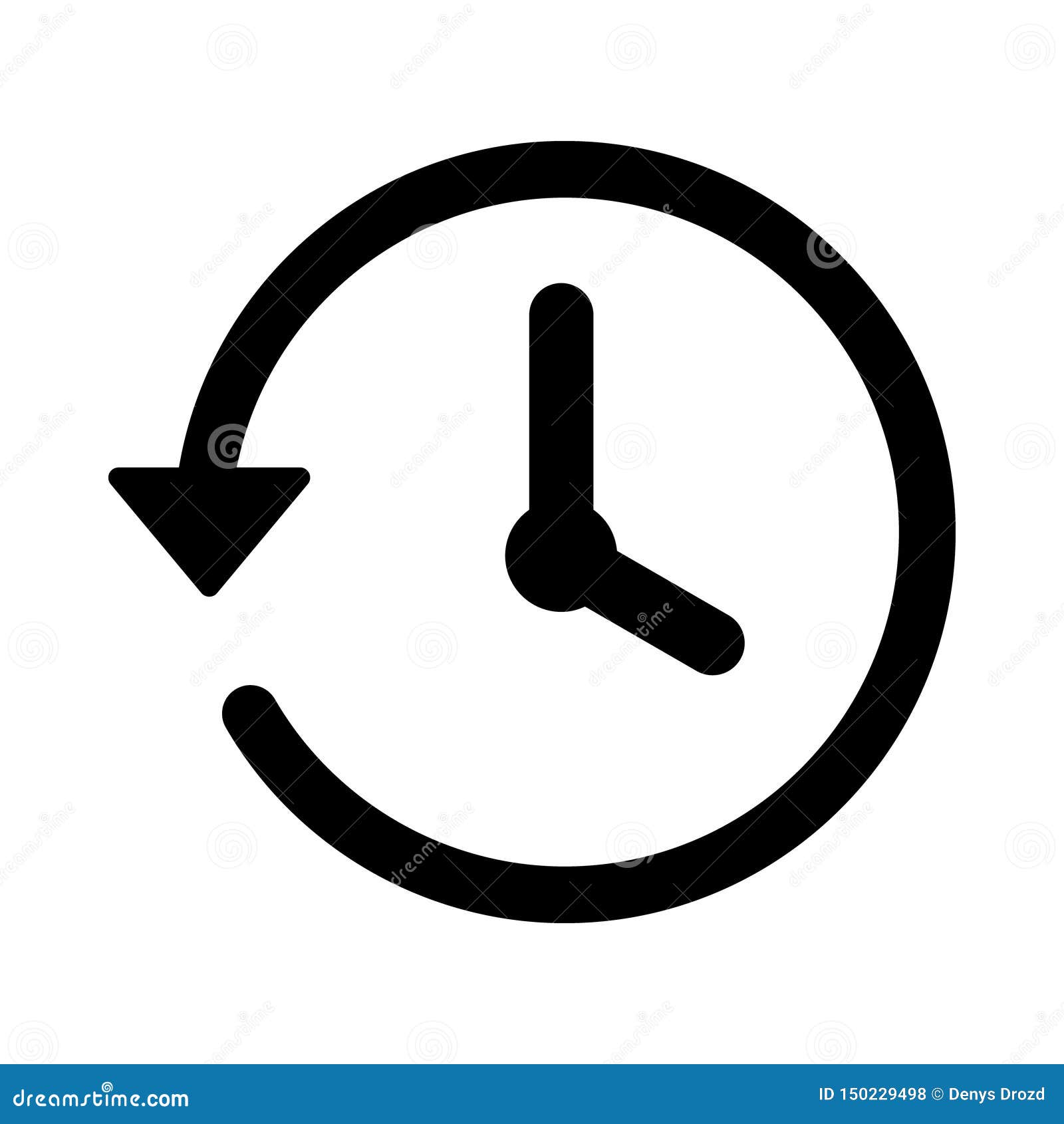 Clock Countdown Icon in Flat Style. Time Chronometer Vector ...