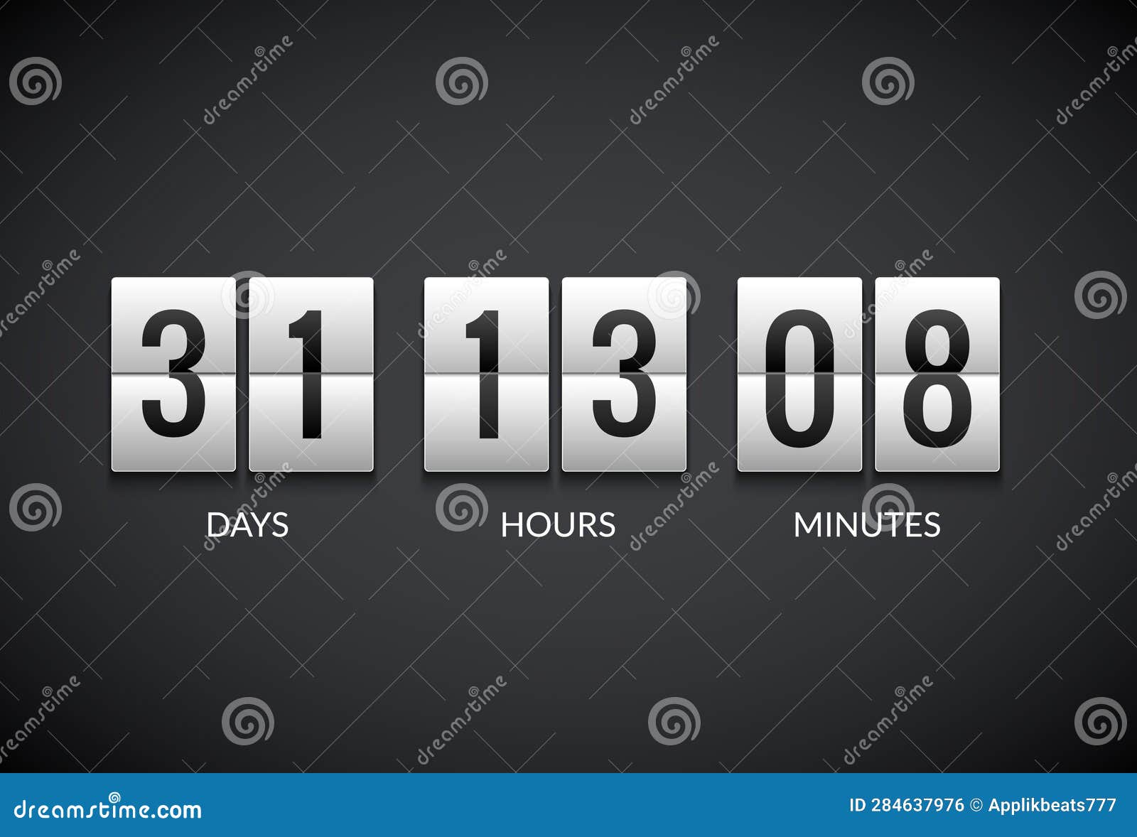 Countdown Flip Clock. Counter Mechanical Banner. Scoreboard Or ...