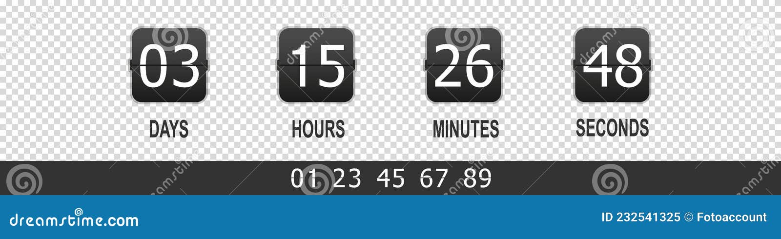 Clock Counter, Timer Flip Countdown, Time Remaining Countdown - Vector ...
