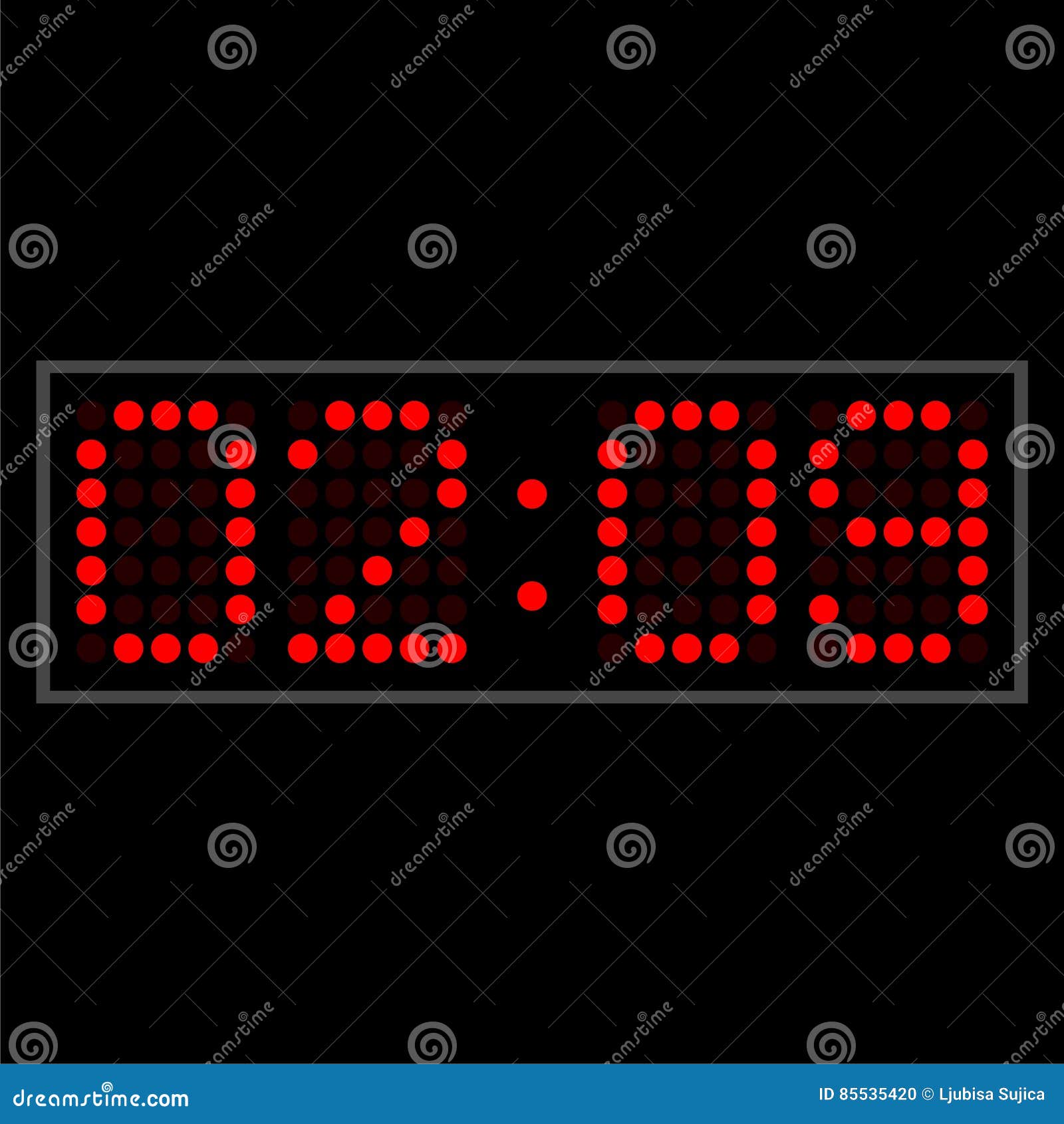 Clock or counter stock vector. Illustration of neon, light - 85535420