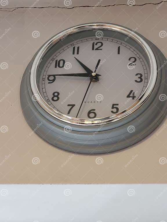 Clock on cracked wall stock photo. Image of numbers - 239732750