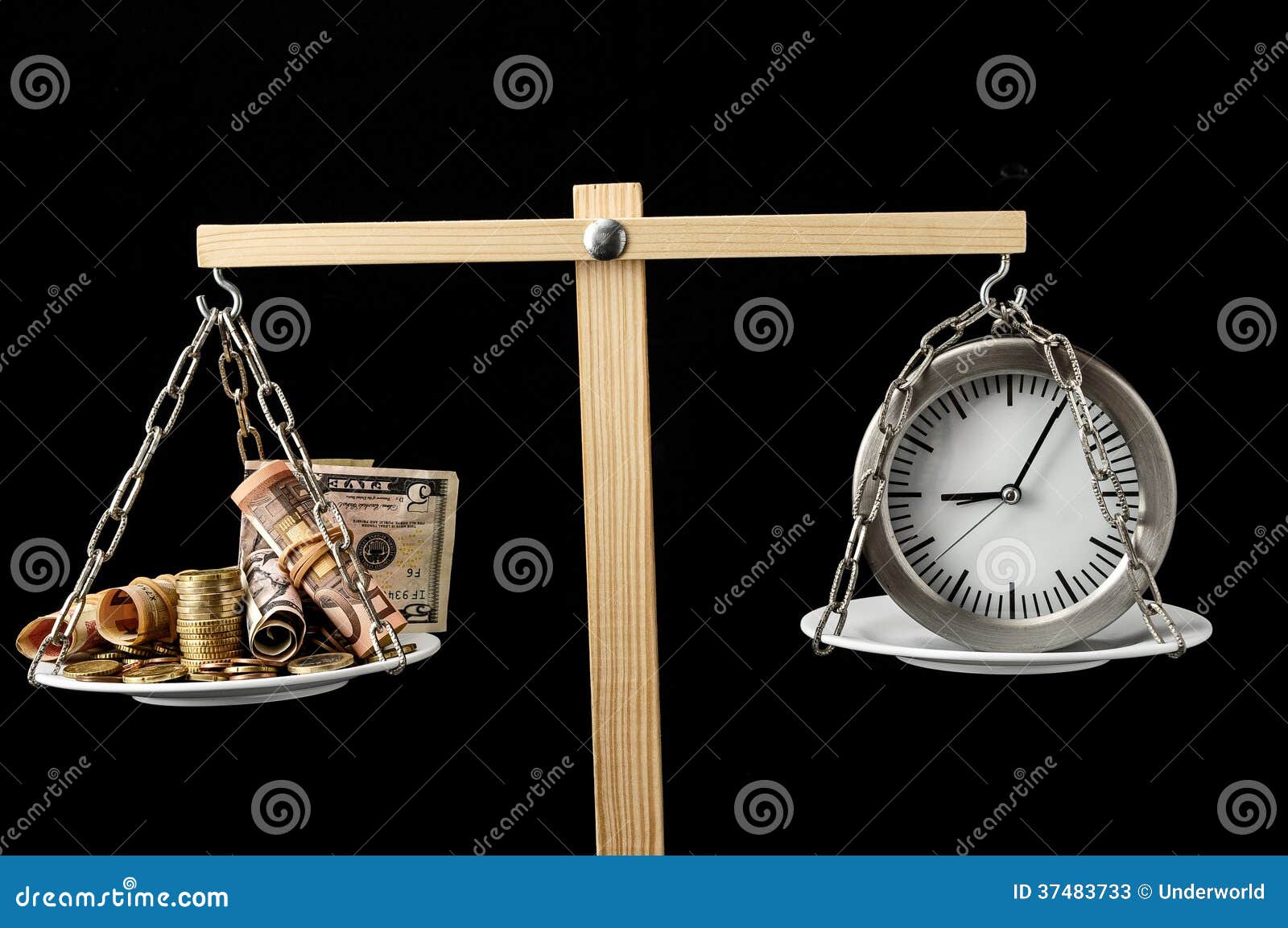Clock and Currency Time is Money Concept Stock Image - Image of finance ...