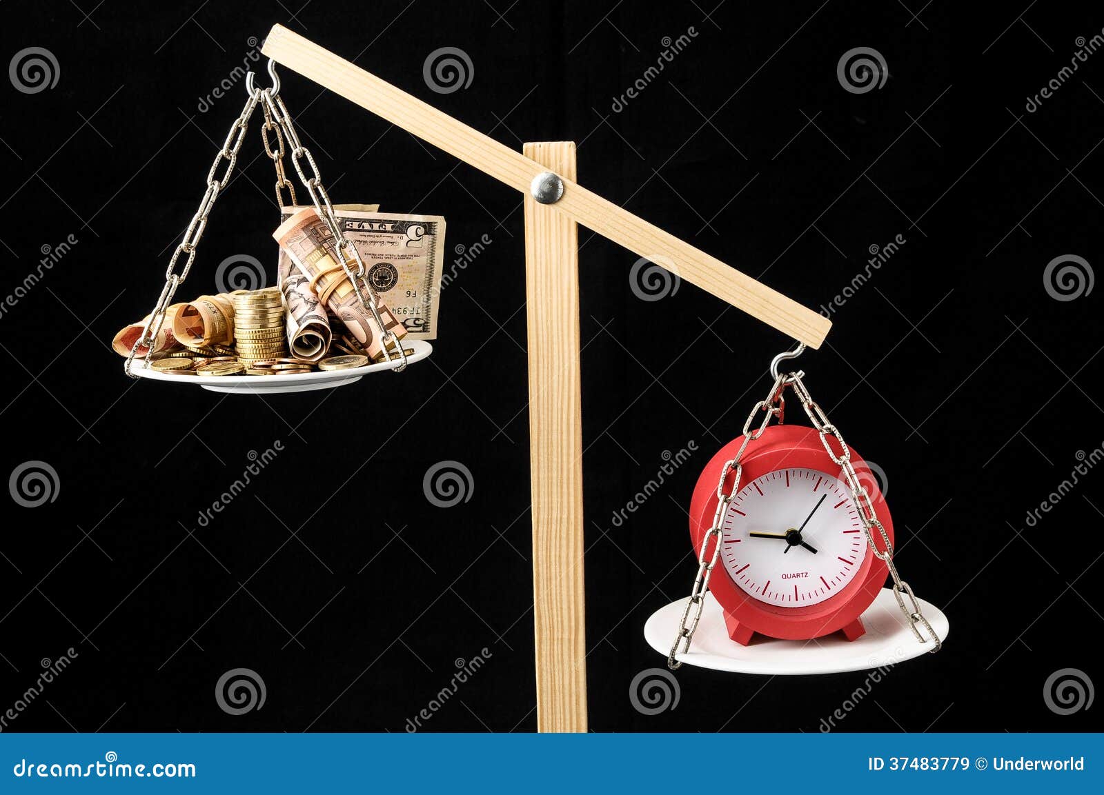 Clock and Currency Time is Money Concept Stock Image - Image of time ...