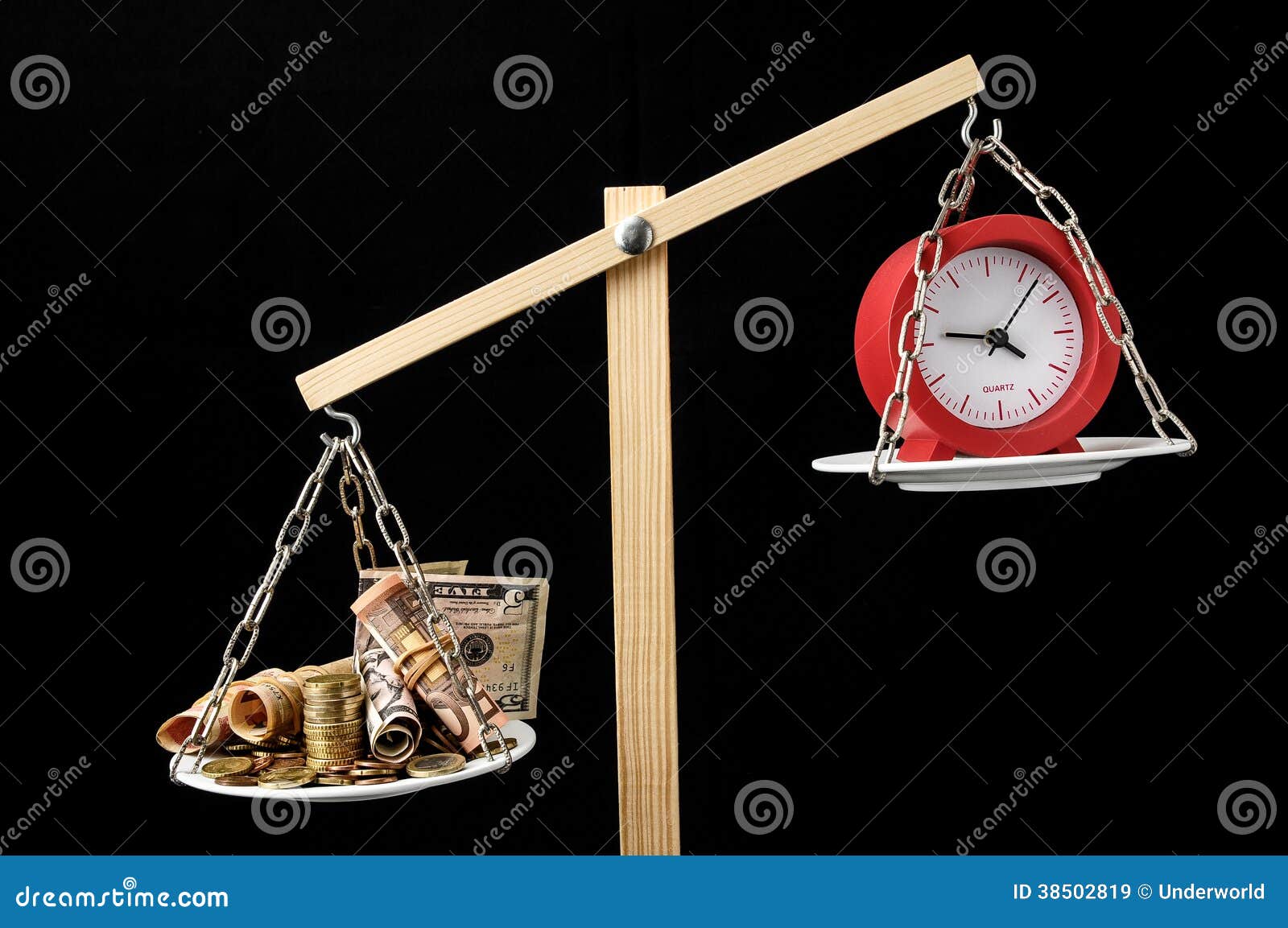 Clock and Currency Time is Money Concept Stock Image - Image of finance ...