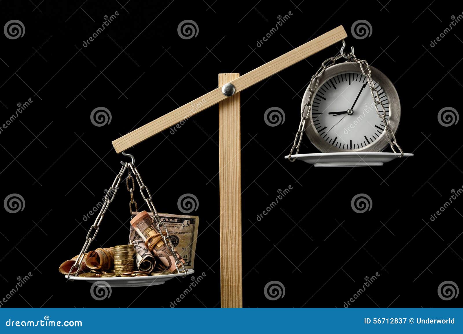 Clock and Currency Time is Money Concept Stock Image - Image of sign ...