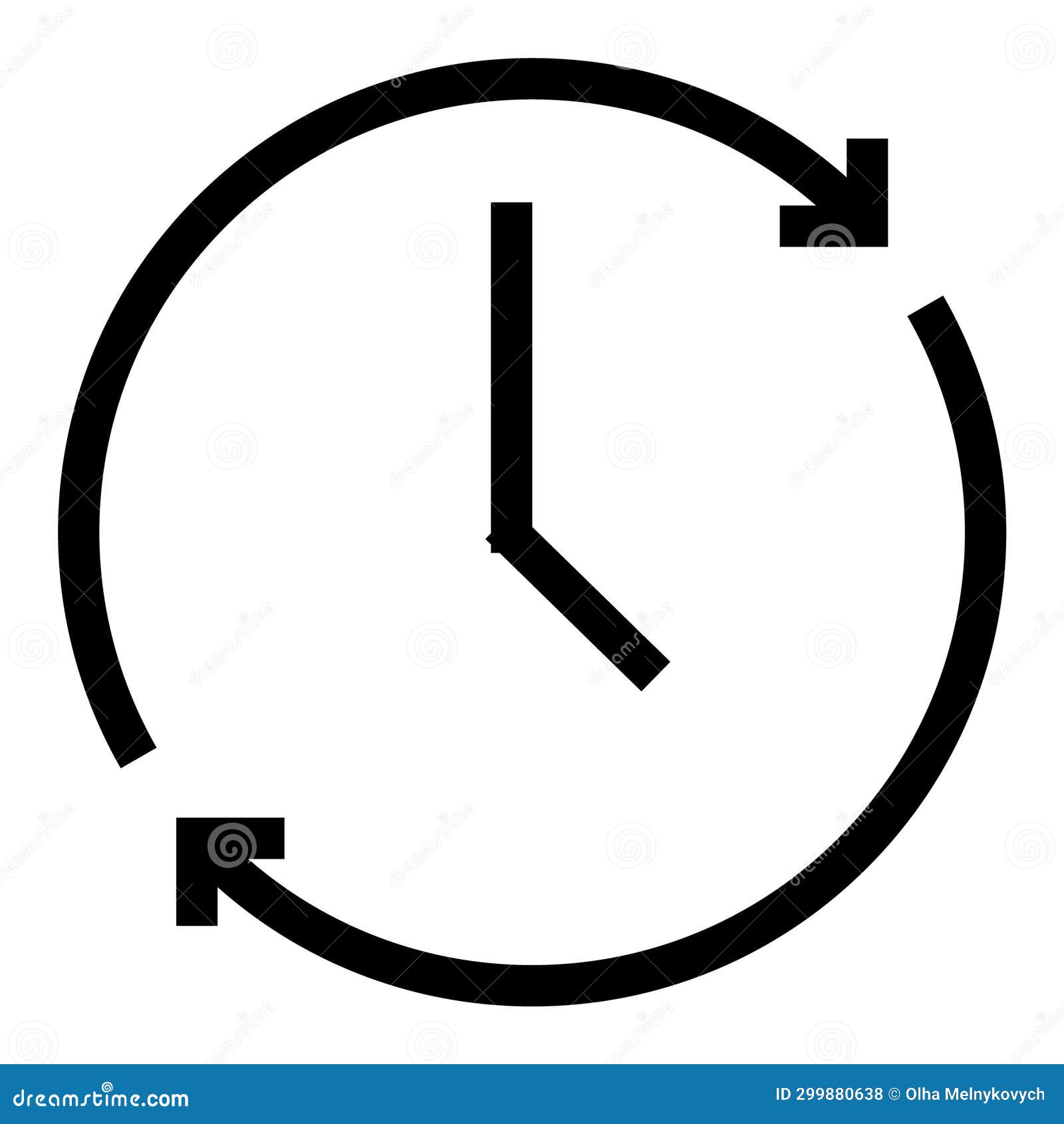 Clock Cycle Icon in Line Style with Arrows, Clock Hand. Clock Cycle ...