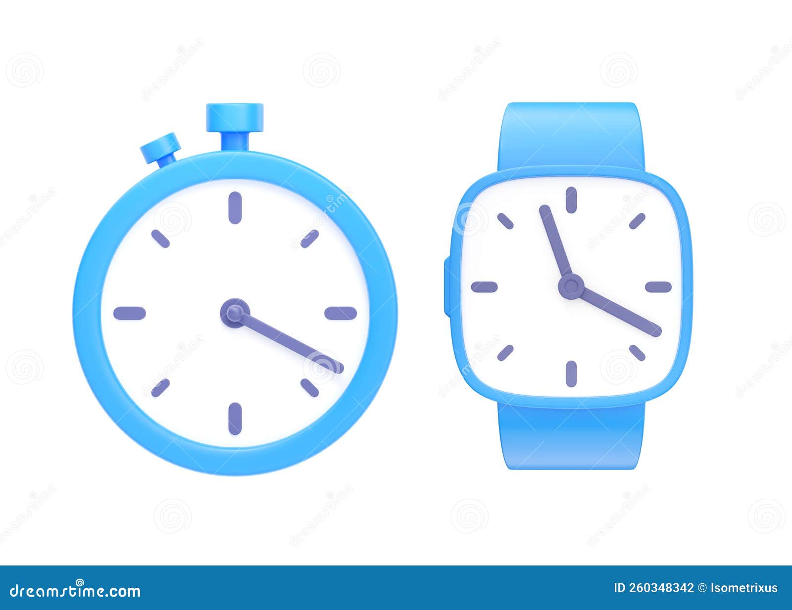 Clock 3d Render Icon Set - Simple Alarm Timer Concept, Red Retro Style ...
