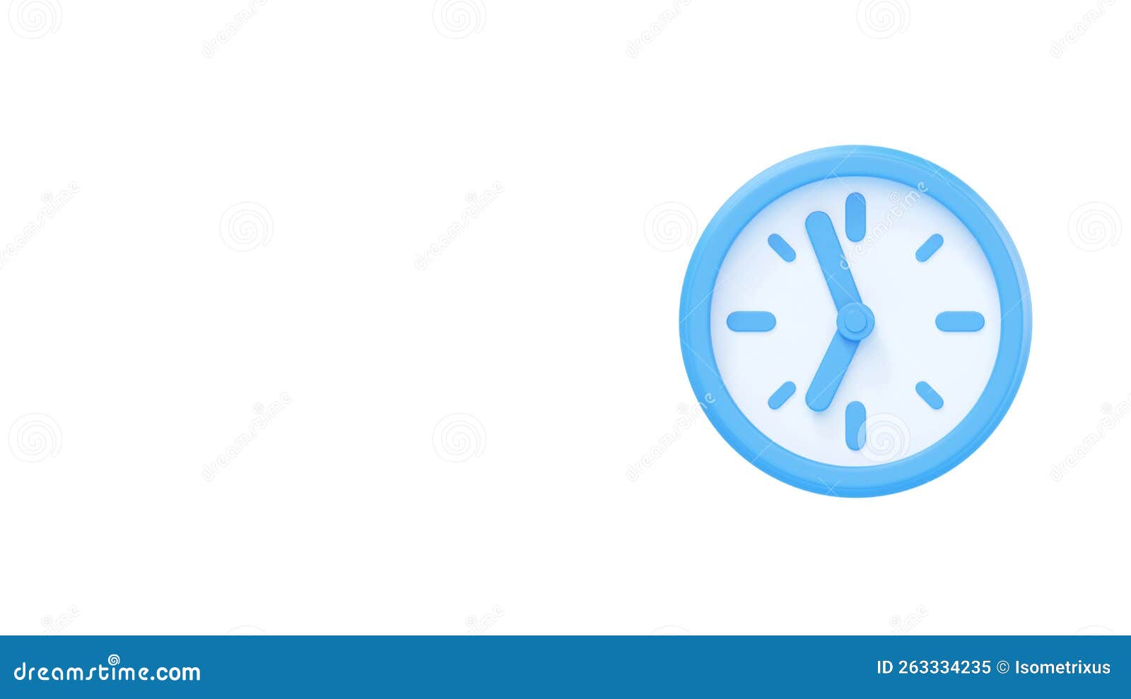 Clock 3d Render Icon - Simple Circle Alarmclock, Blue Reminder with ...