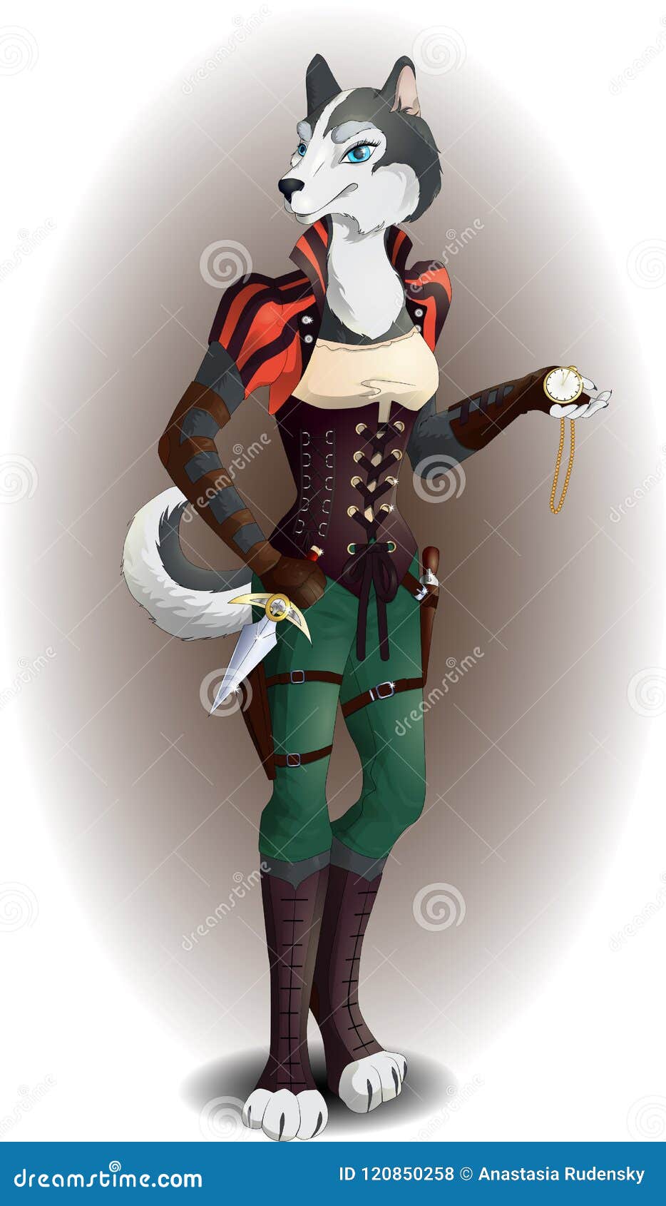 With a clock and a dagger stock illustration. Illustration of claws ...