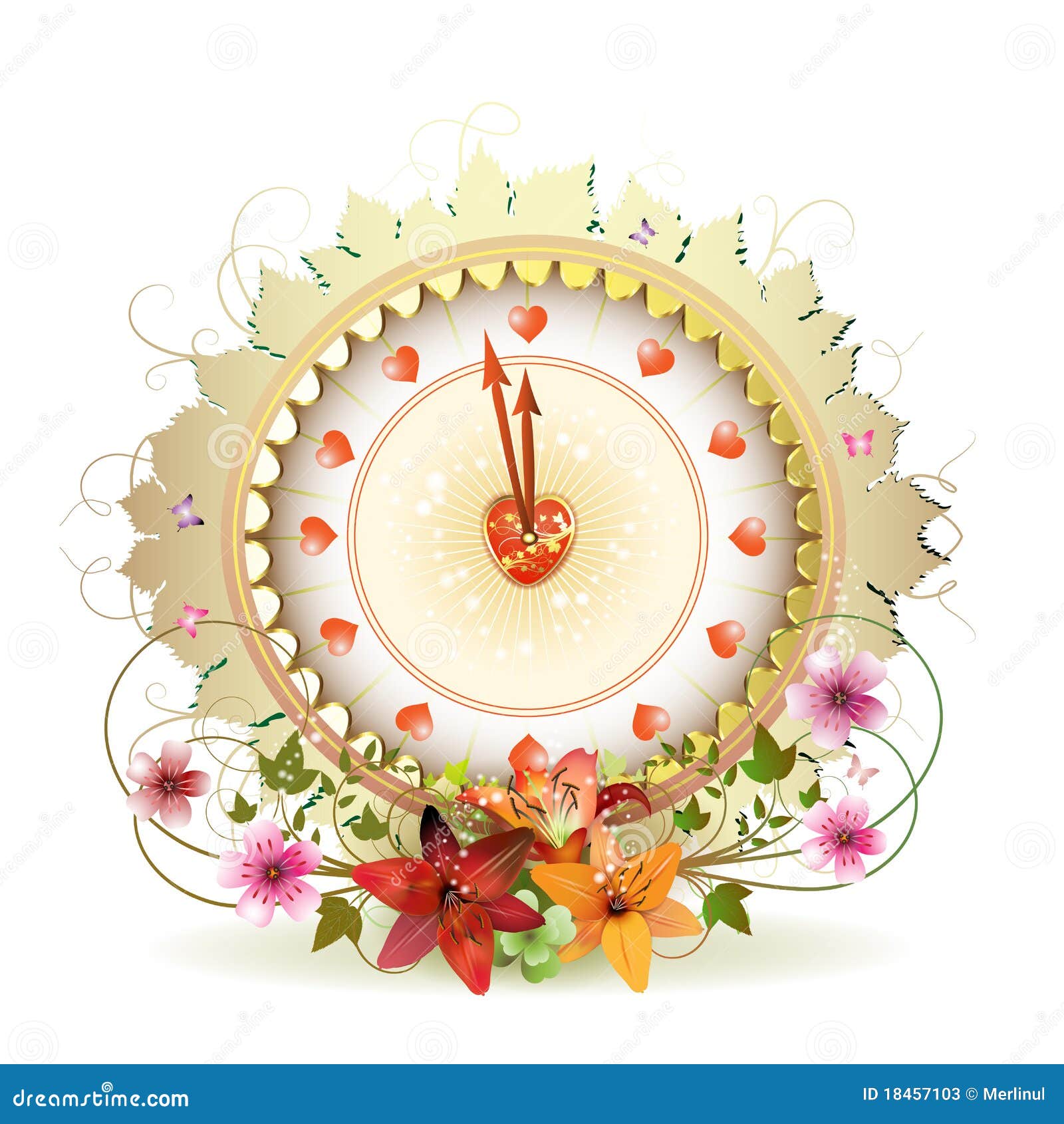 Clock Design. White Background. Time Concept, Vector Illustration ...