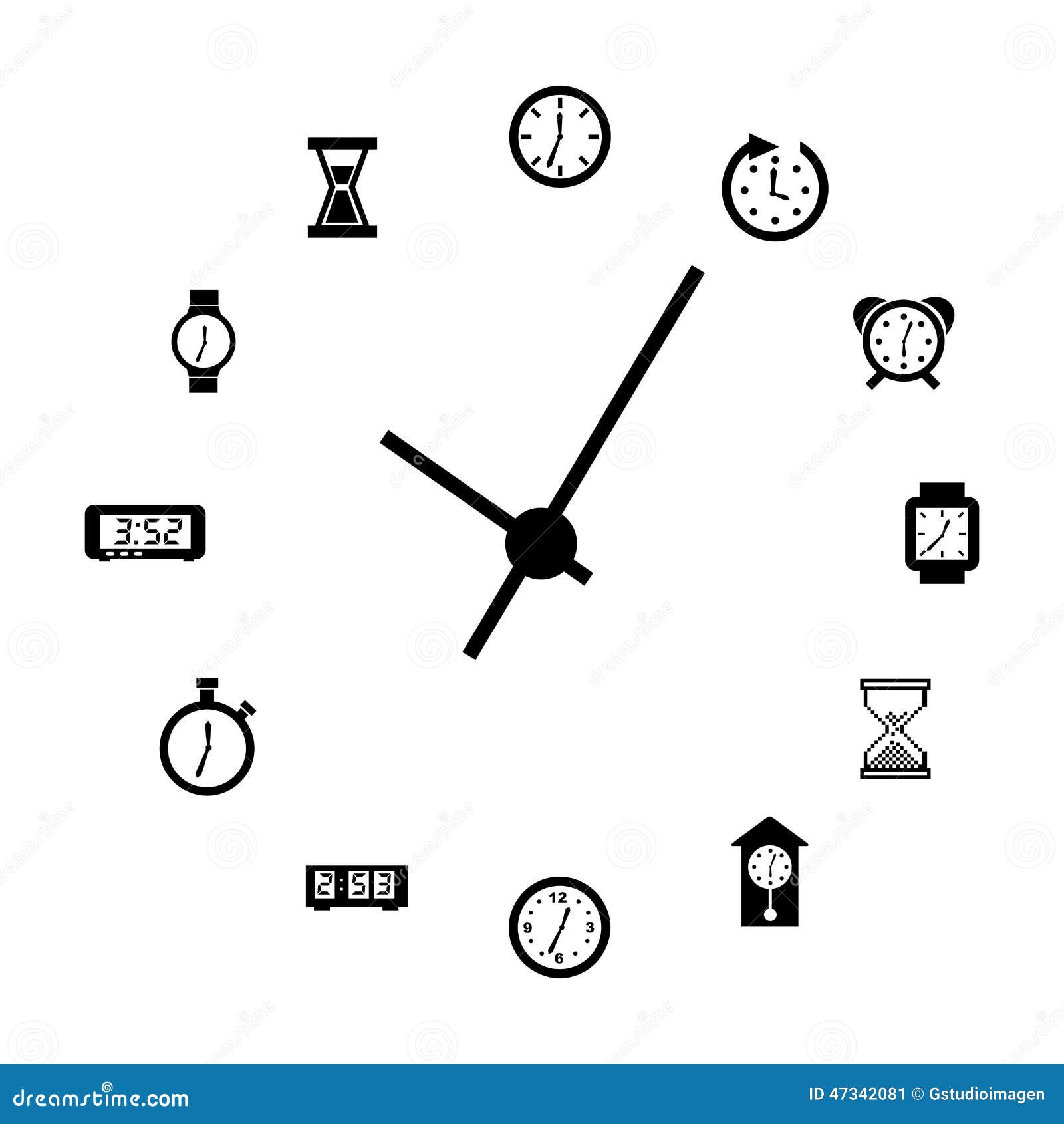 Clock design stock vector. Illustration of sand, minute - 47342081